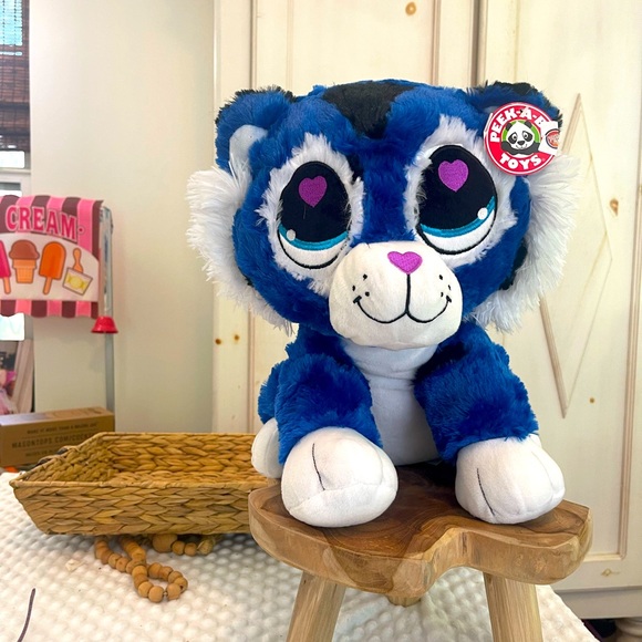 Toys | Lteddy The Tiger Plush Blue White Black 14 Stuffed Animal | Poshmark